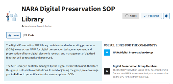 NARA’s Digital Preservation Standard Operating Procedure Library ...